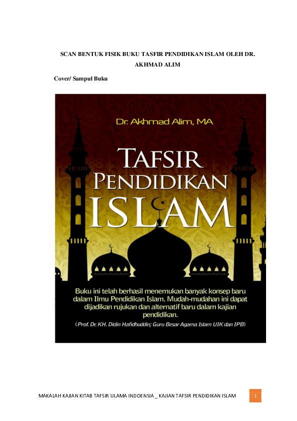 (PDF) Muh Ridwan Makalah Kajian Kitab Tafsir Pendidikan Islam