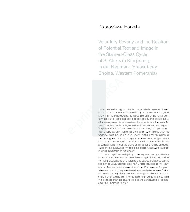 (PDF) D. Horzela, Voluntary Poverty and the Relation of Potential Text ...
