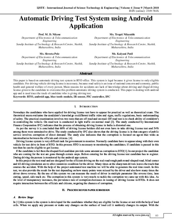 (PDF) Automatic Driving Test System using Android Application