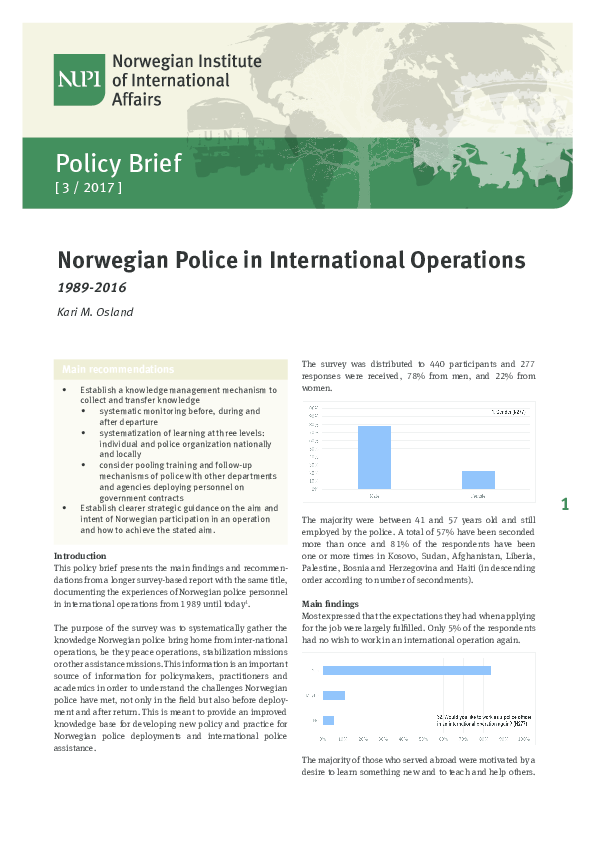 (PDF) Norwegian Police in International Operations