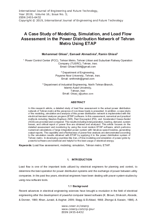 (PDF) A Case Study of Modeling, Simulation, and Load Flow Assessment in the Power Distribution ...