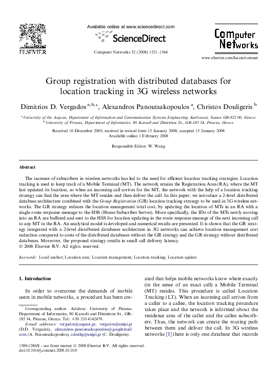 (PDF) Group registration with distributed databases for location ...