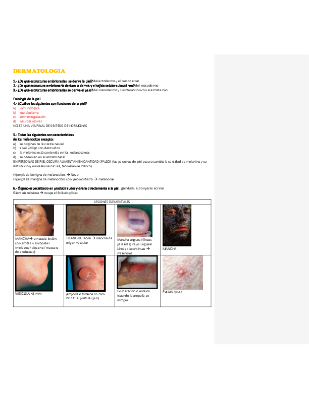 (PDF) Resumen ENARM Dermatología