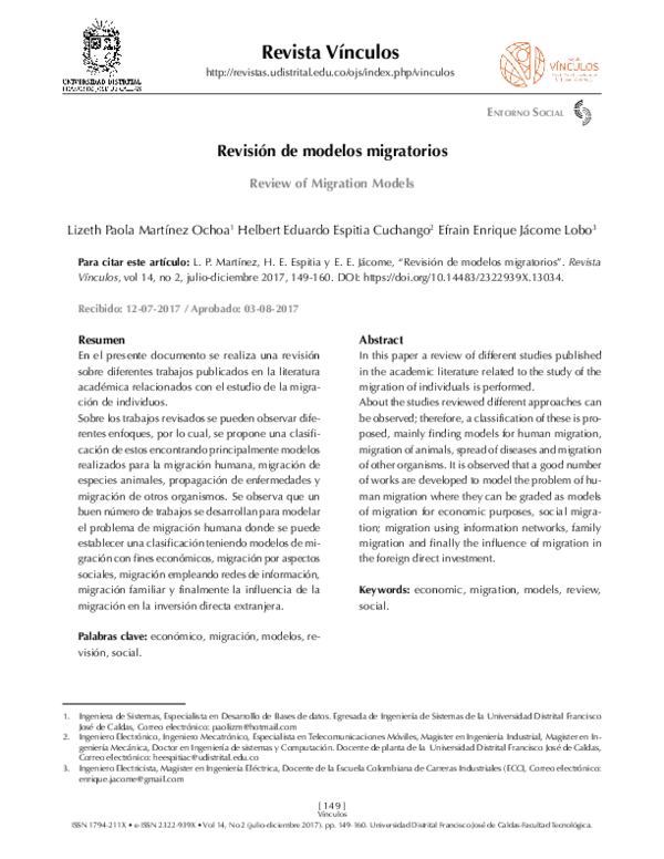(PDF) Review of Migration Models