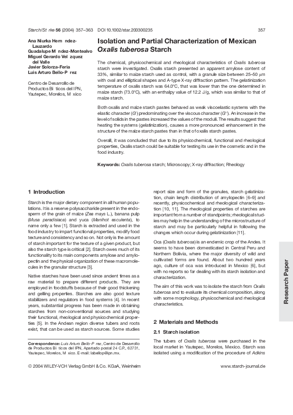 (PDF) Ana Niurka Hernández- Lauzardo Isolation and Partial Characterization of Mexican Oxalis ...