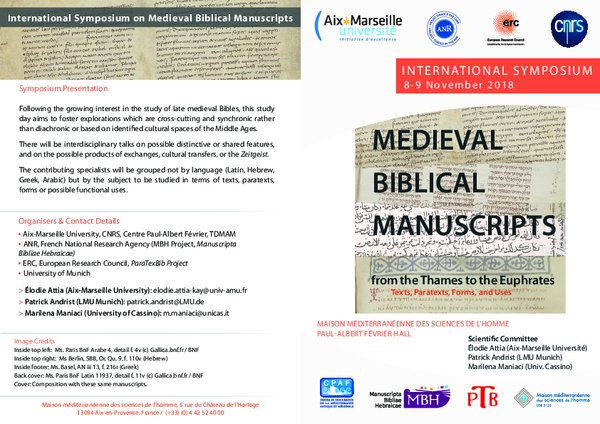 (PDF) International Symposium on Medieval Biblical Manuscripts MEDIEVAL ...