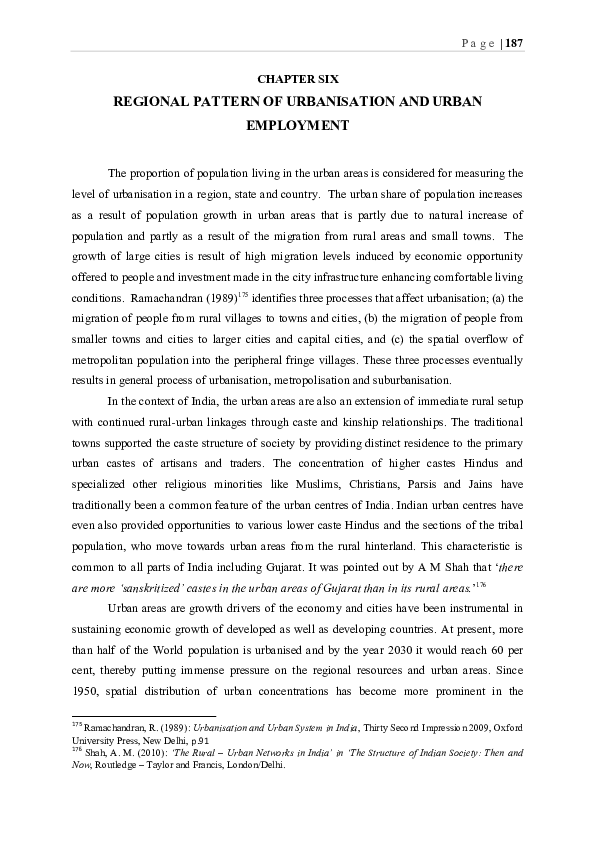 Pdf Regional Pattern Of Urbanisation And Urban