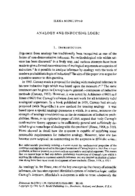 (PDF) Analogy and inductive logic