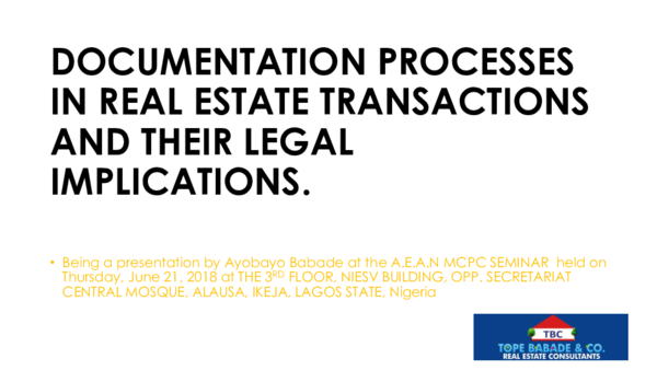 (PDF) DOCUMENTATION PROCESSES IN REAL ESTATE TRANSACTIONS AND THEIR ...