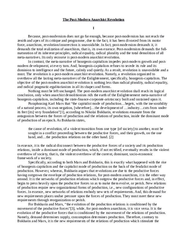 (PDF) The Post-Modern Anarchist Revolution
