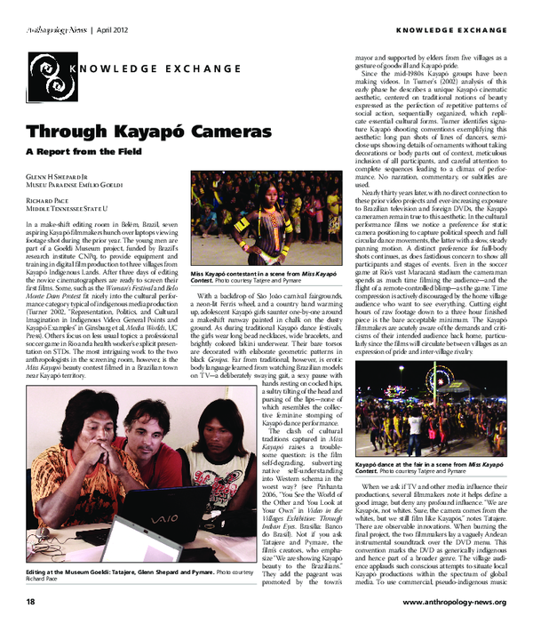(PDF) Through Kayapó Cameras: A report from the field / Miss Kayapó ...