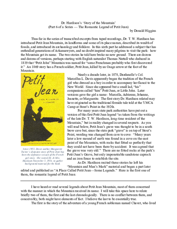 (PDF) Dr. Hardison's 'Story of the Mountain' (Part 6 of a Series — The ...