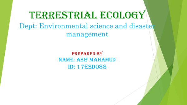(PPT) Terrestrial Ecology