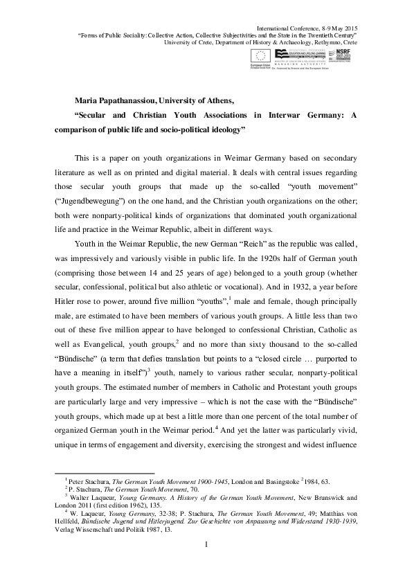 (PDF) Secular and Christian Youth Associations in Interwar Germany.pdf