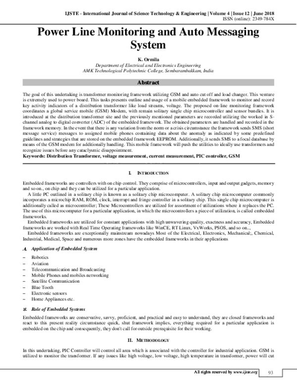 (PDF) Power Line Monitoring and Auto Messaging System