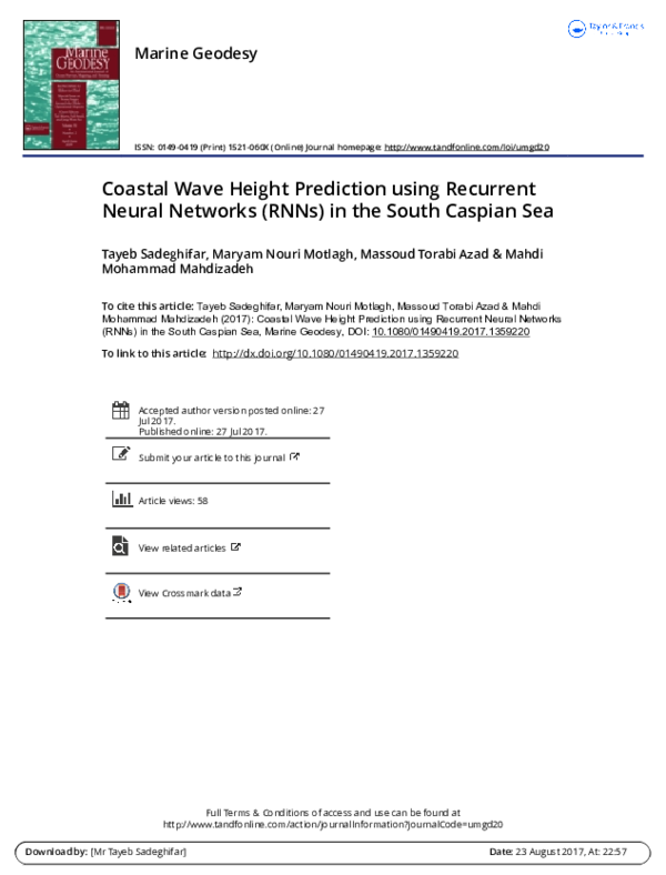 (PDF) Coastal Wave Height Prediction using Recurrent Neural Networks (RNNs) in the South Caspian Sea
