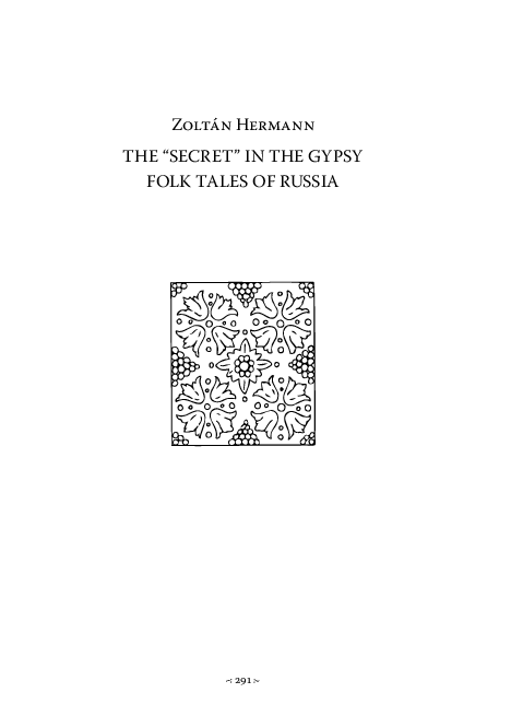 (PDF) THE " SECRET " IN THE GYPSY FOLK TALES OF RUSSIA