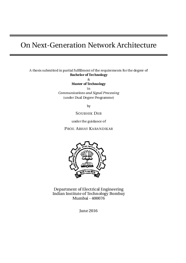 (PDF) On Next-Generation Network Architecture