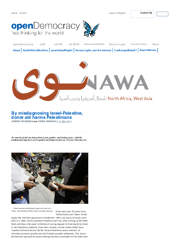 (PDF) By misdiagnosing Israel-Palestine, donor aid harms Palestinians ...