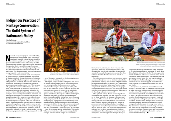 (PDF) Indigenous Practices of Heritage Conservation: The Guthi System ...