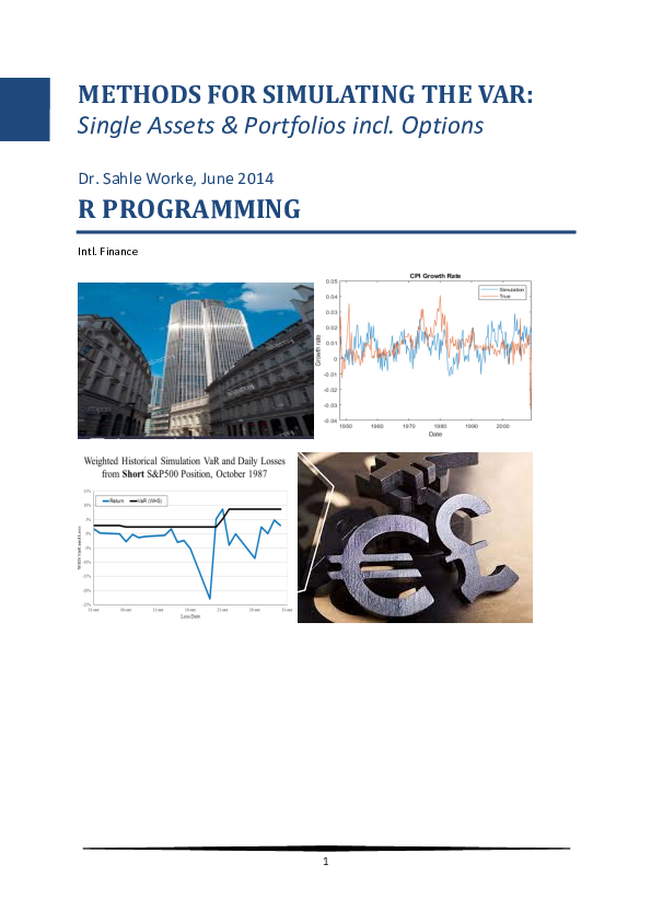 Pdf Simulation Methods Single Asset Var Portfolio Var Option Var June