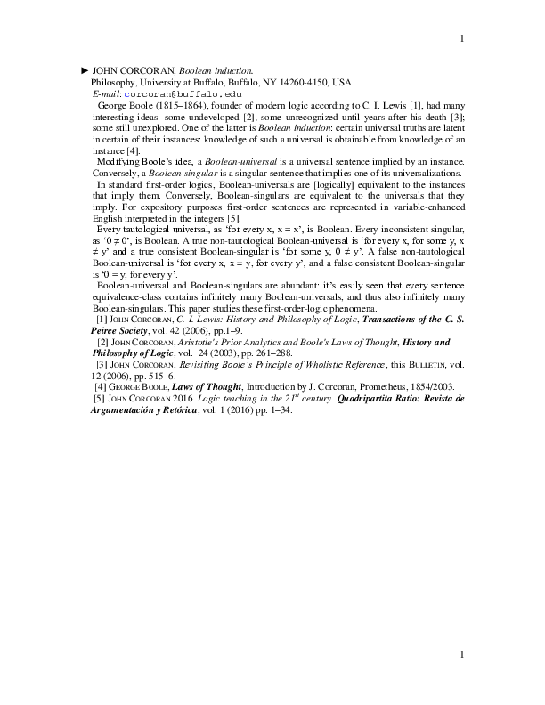 (PDF) Boolean induction