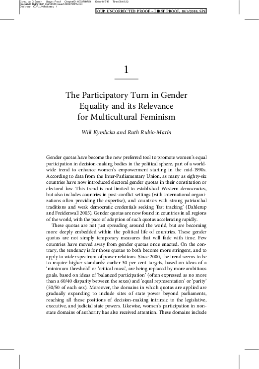 (PDF) The Participatory Turn in Gender Equality and its Relevance for ...