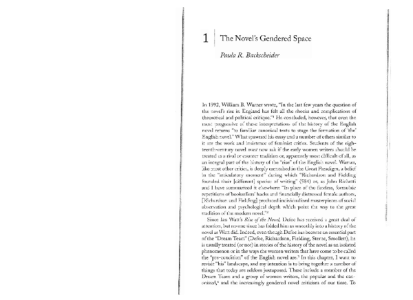 (PDF) The Novel's Gendered Space