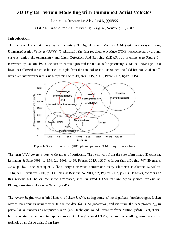 (PDF) 3D Digital Terrain Modelling with Unmanned Aerial Vehicles
