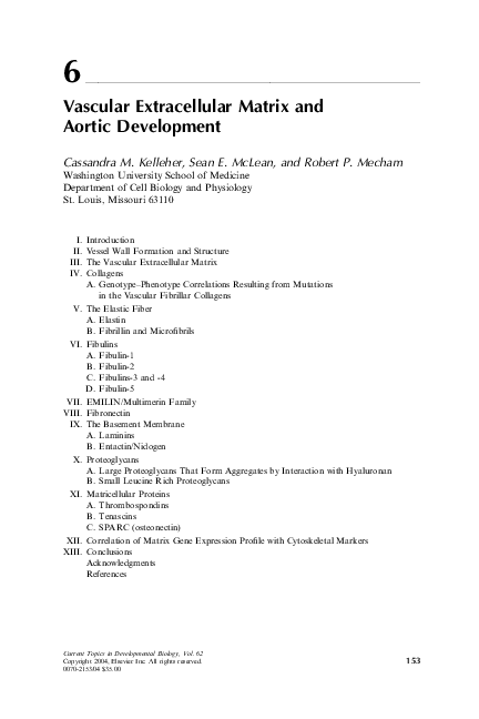 (PDF) Vascular Extracellular Matrix and Aortic Development