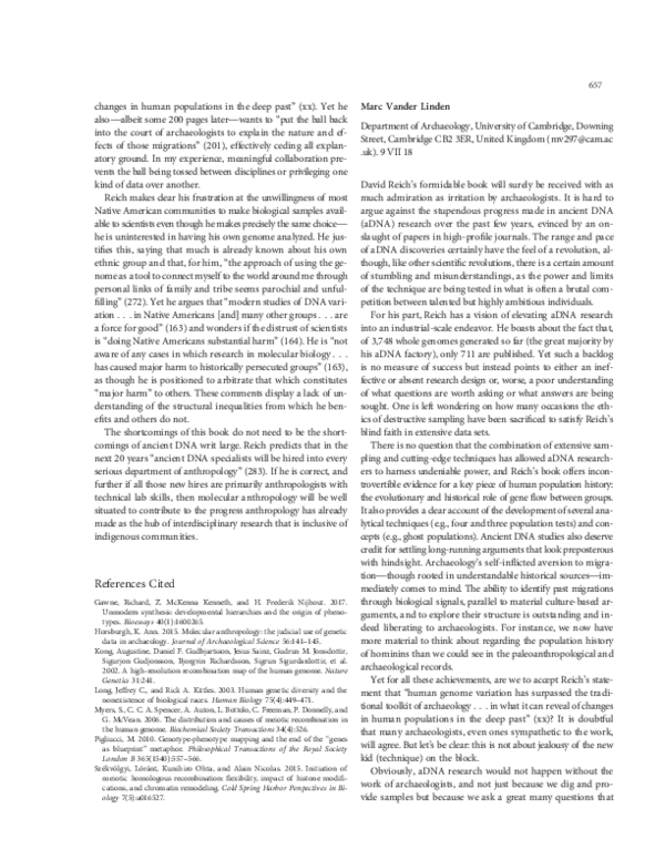(PDF) Review of David Reich's "Who we are and how we got there"