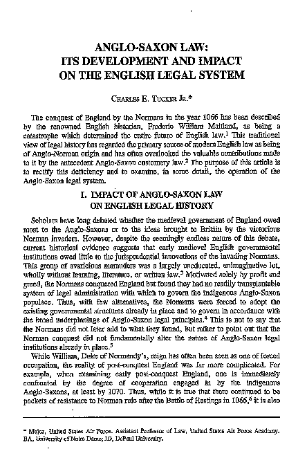 (PDF) ANGLO-SAXON LAW: ITS DEVELOPMENT AND IMPACT ON THE ENGLISH LEGAL ...