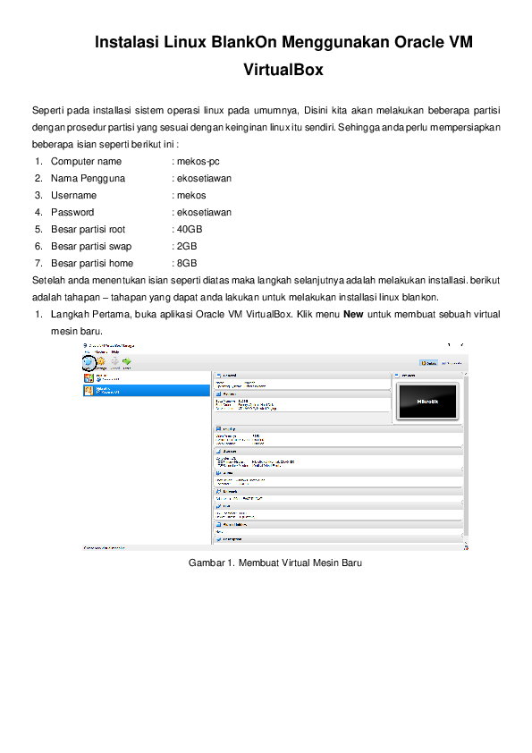 (DOC) Instalasi Linux BlankOn Menggunakan Oracle VM VirtualBox
