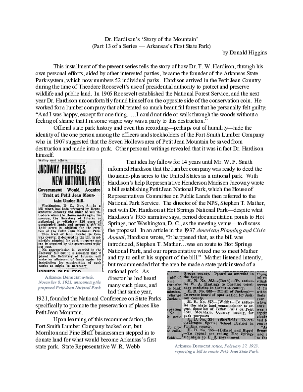 (PDF) Dr. Hardison's 'Story of the Mountain' (Part 13 of a Series ...