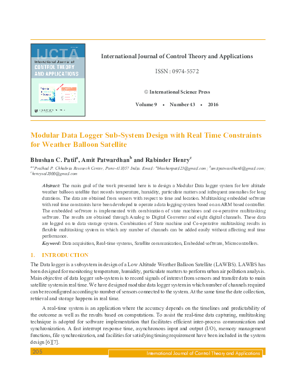 (PDF) Modular Data Logger Sub-System Design with Real Time Constraints ...