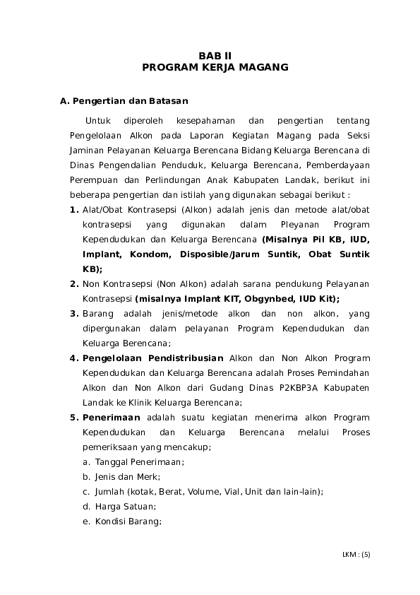 (DOC) BAB II PROGRAM KERJA MAGANG