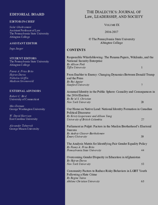 (PDF) Assumed Identity in the Public Sphere: Causality & Consequences ...