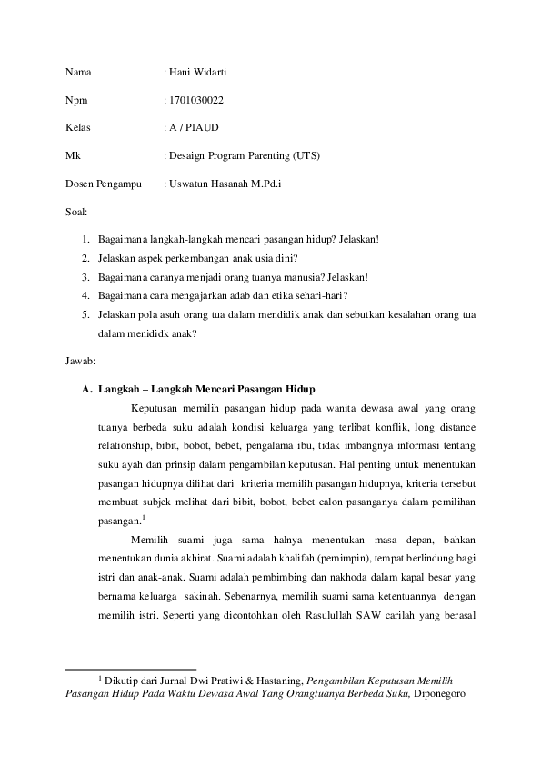 (DOC) uts parenting hani widarti.docx