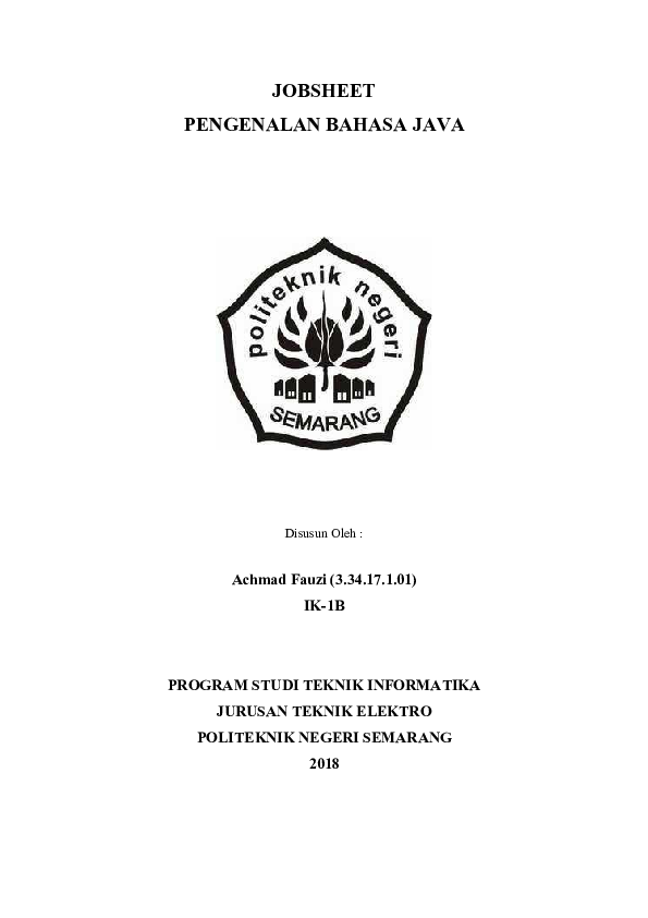 (PDF) JAVA - Pengenalan Bahasa Java