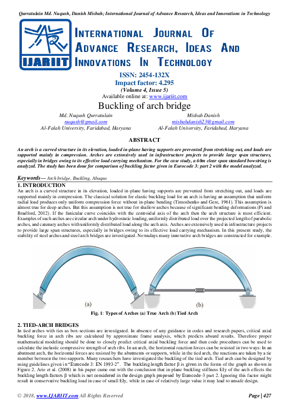 (PDF) Buckling of arch bridge