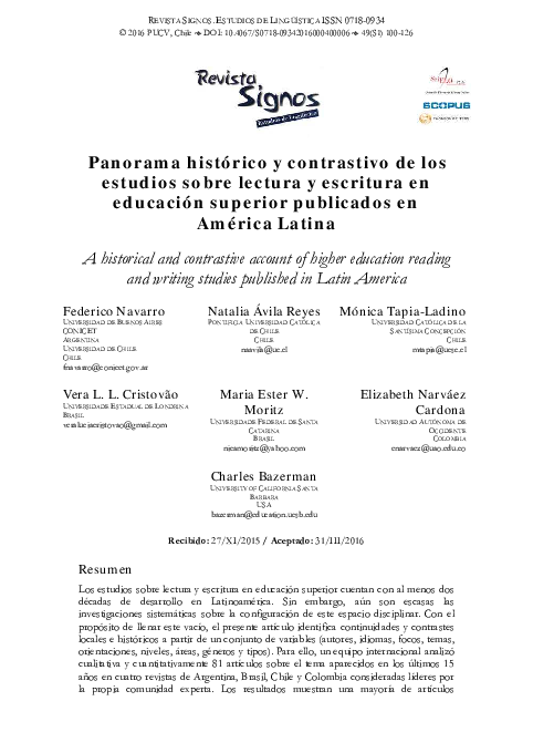 (PDF) REVISTA SIGNOS. ESTUDIOS DE LINGÜÍSTICA ISSN 0718-0934