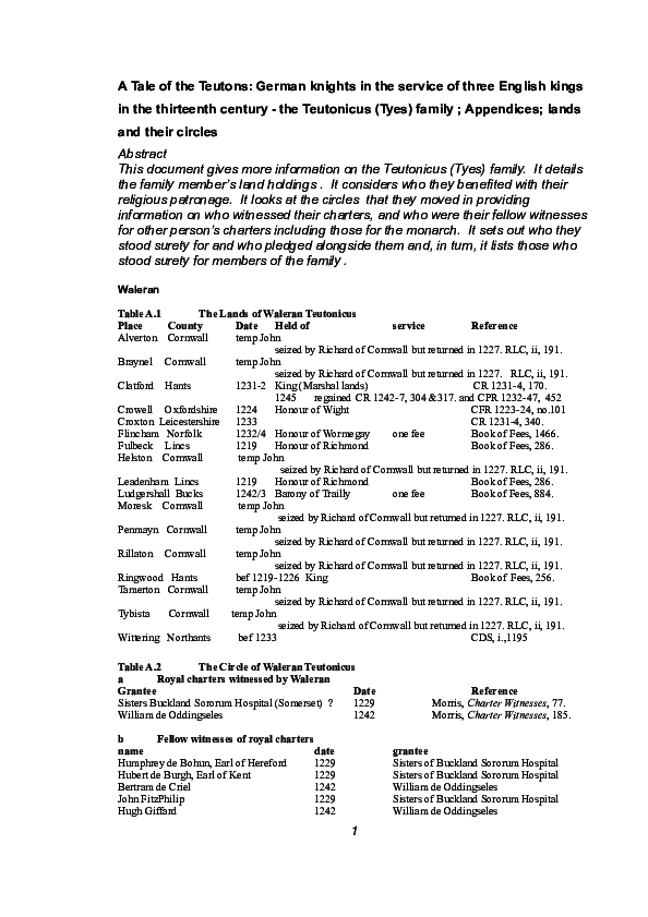 (PDF) A Tale of the Teutons: German knights in the service of three ...