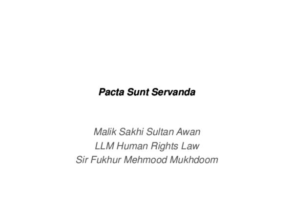 (PPT) PowerPoint Presentation on Pacta Sunt Servanda