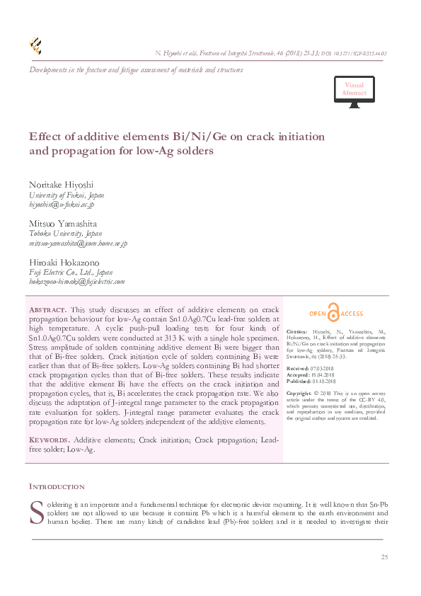 (PDF) Effect of additive elements Bi/Ni/Ge on crack initiation and ...