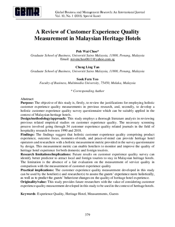 (PDF) A Review of Customer Experience Quality Measurement in Malaysian ...