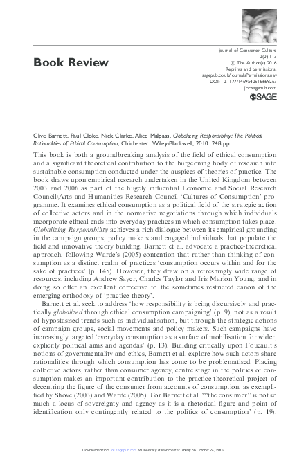 (PDF) Welch, D. (2016) “Book Review: Clive Barnett, Paul Cloke, Nick ...