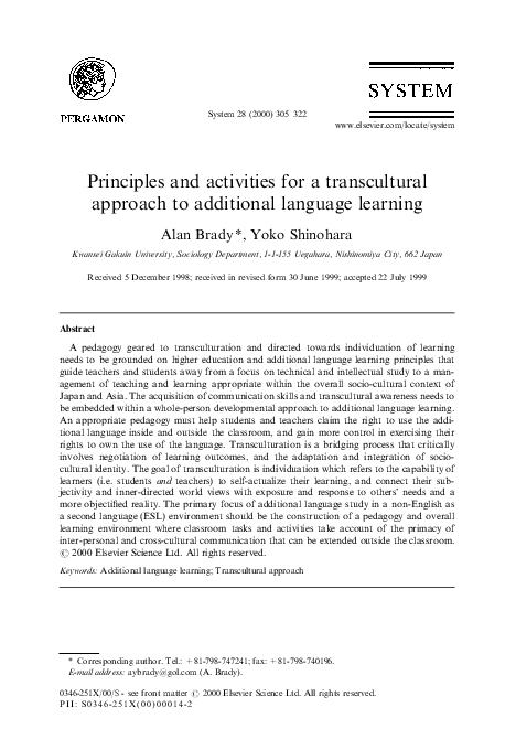 (PDF) Principles and activities for a transcultural approach to ...