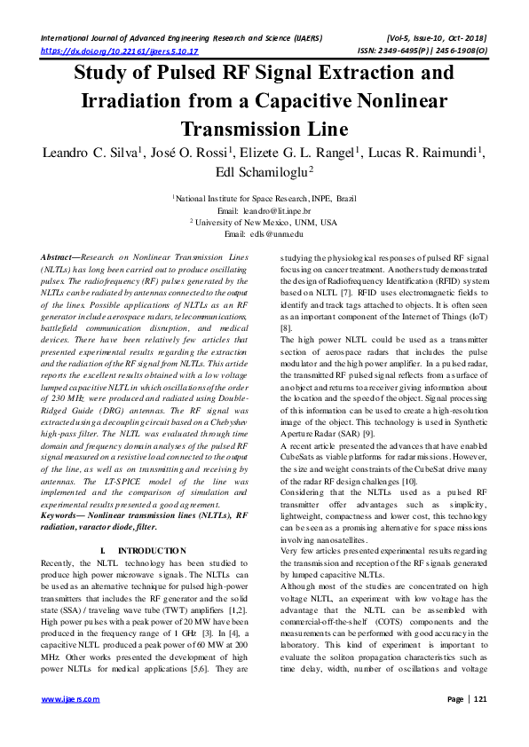 (PDF) Study of Pulsed RF Signal Extraction and Irradiation from a ...