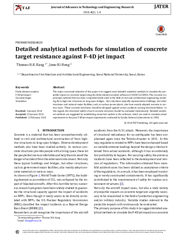 (PDF) Detailed analytical methods for simulation of concrete target ...