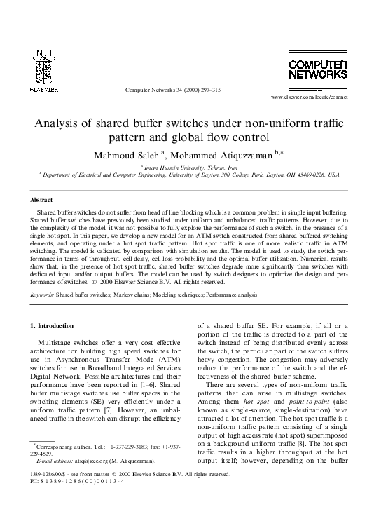 Pdf Analysis Of Shared Buffer Switches Under Non Uniform Traffic Pattern And Global Flow Control